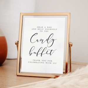 Help Yourself to Candy Buffet, Minimalist Wedding Candy Bar Sign, Thank ...