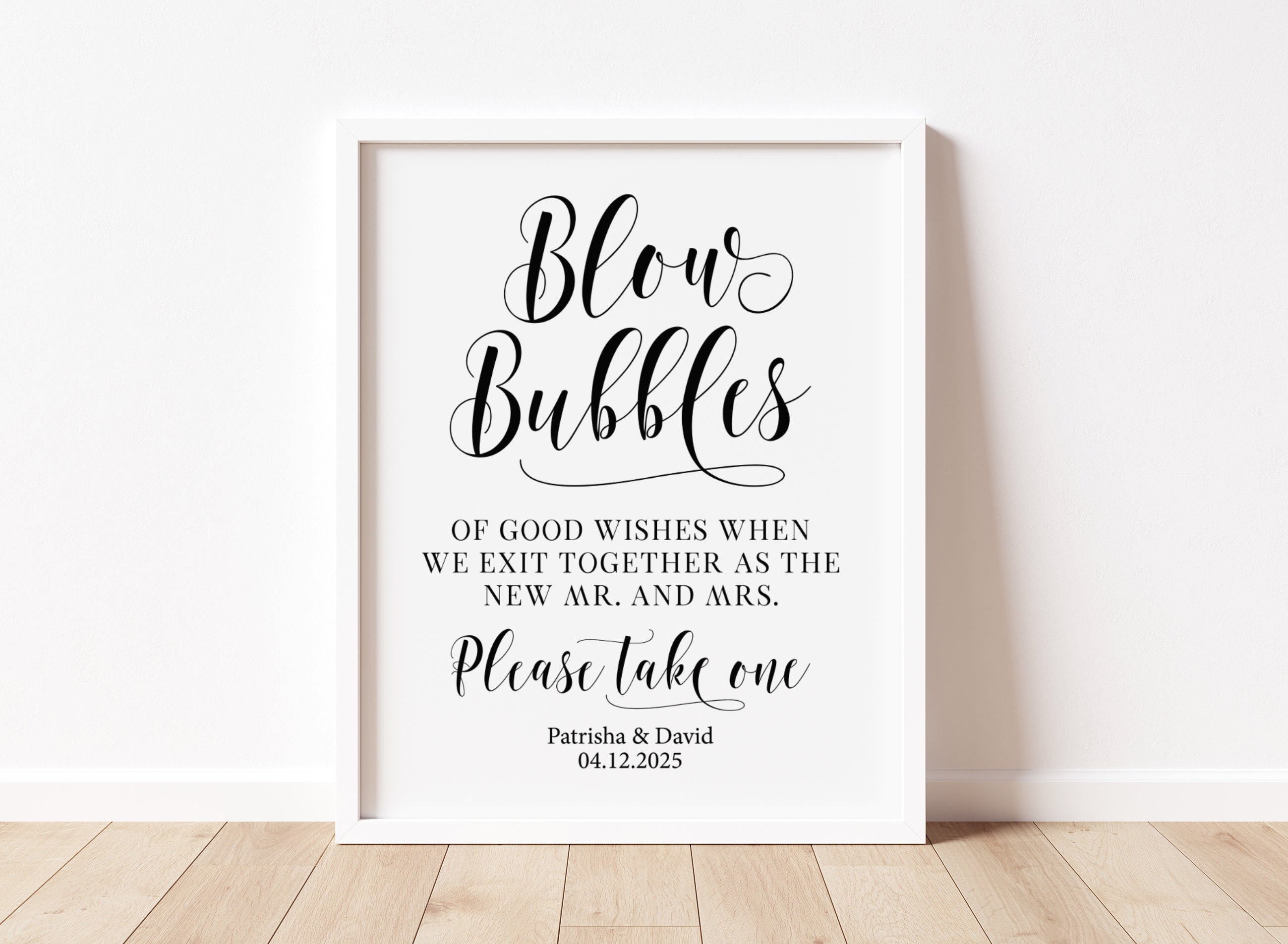 Blow Bubbles of Good Wishes When We Exit Together as the New Mr and Mrs, Bubble Send Off ...