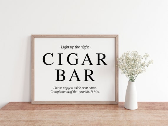 Cigar Bar Signage In Frame Cigar Aficionado Custom Shadow Box Cigar