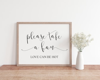 Wedding Take a Fan Sign - Etsy