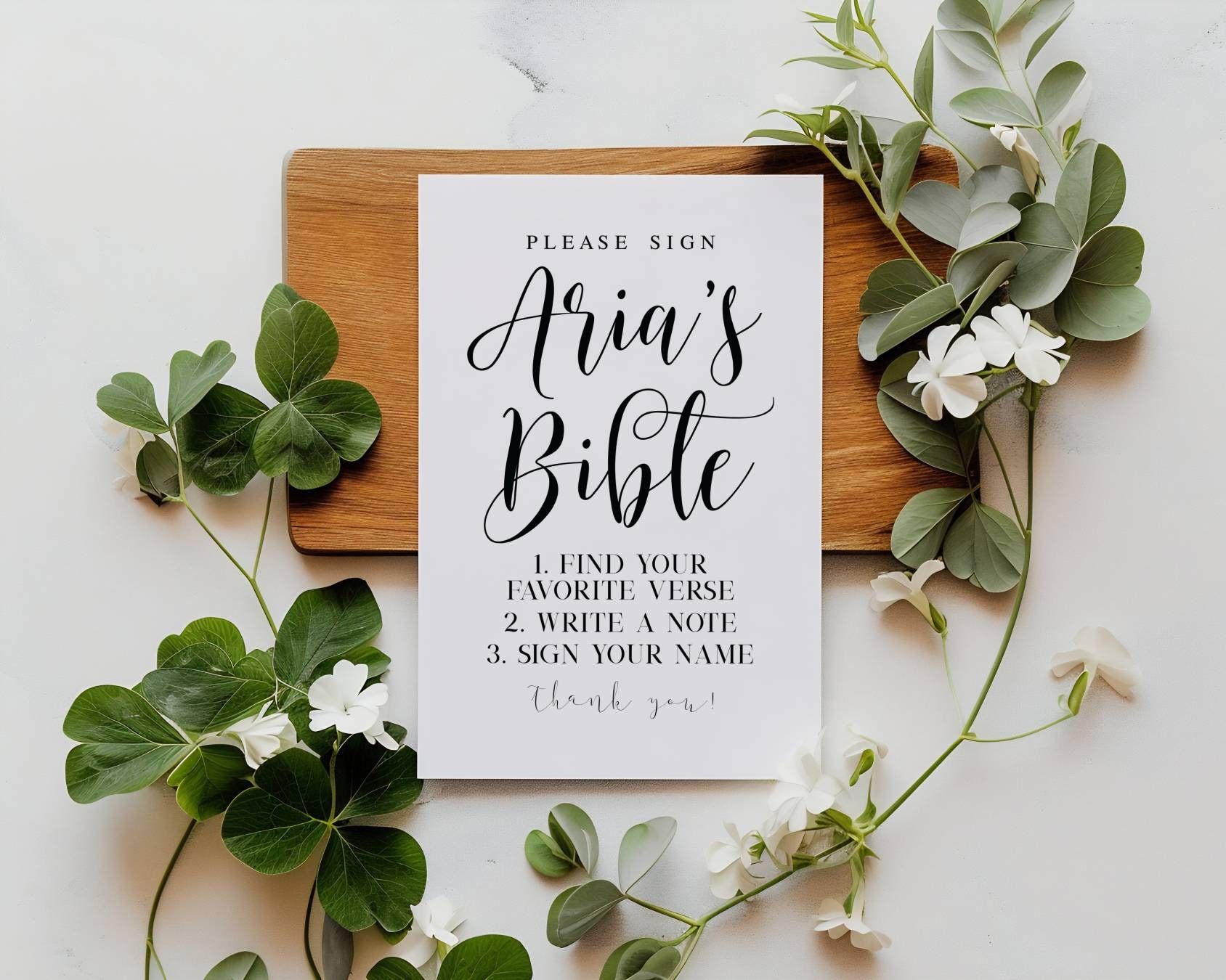 Please Sign Baby Bible, Baby Shower Guest Book Sign, Bible Guestbook ...