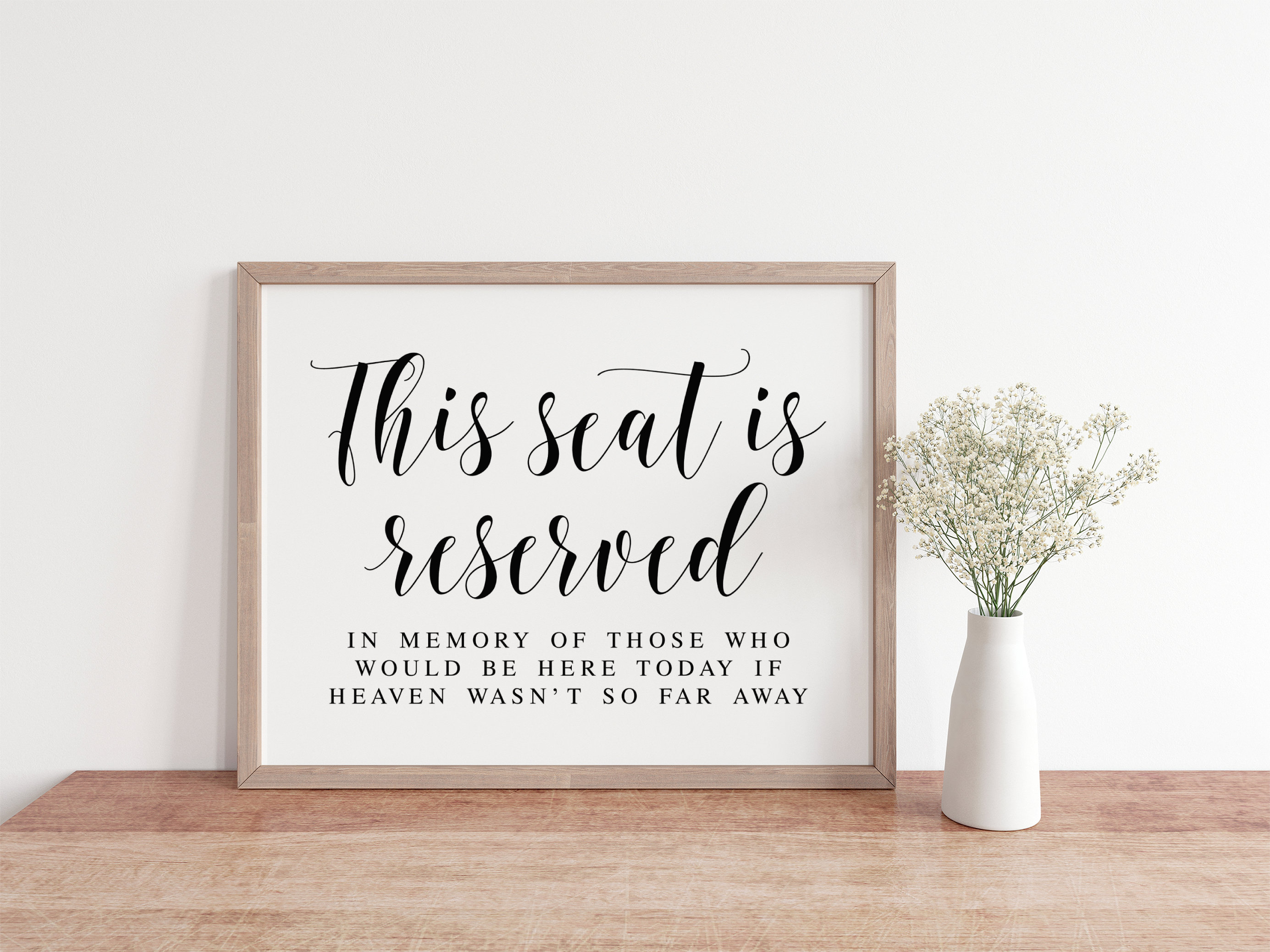 This Seat is Reserved, in Memory of Those Who Would Be Here, Wedding ...