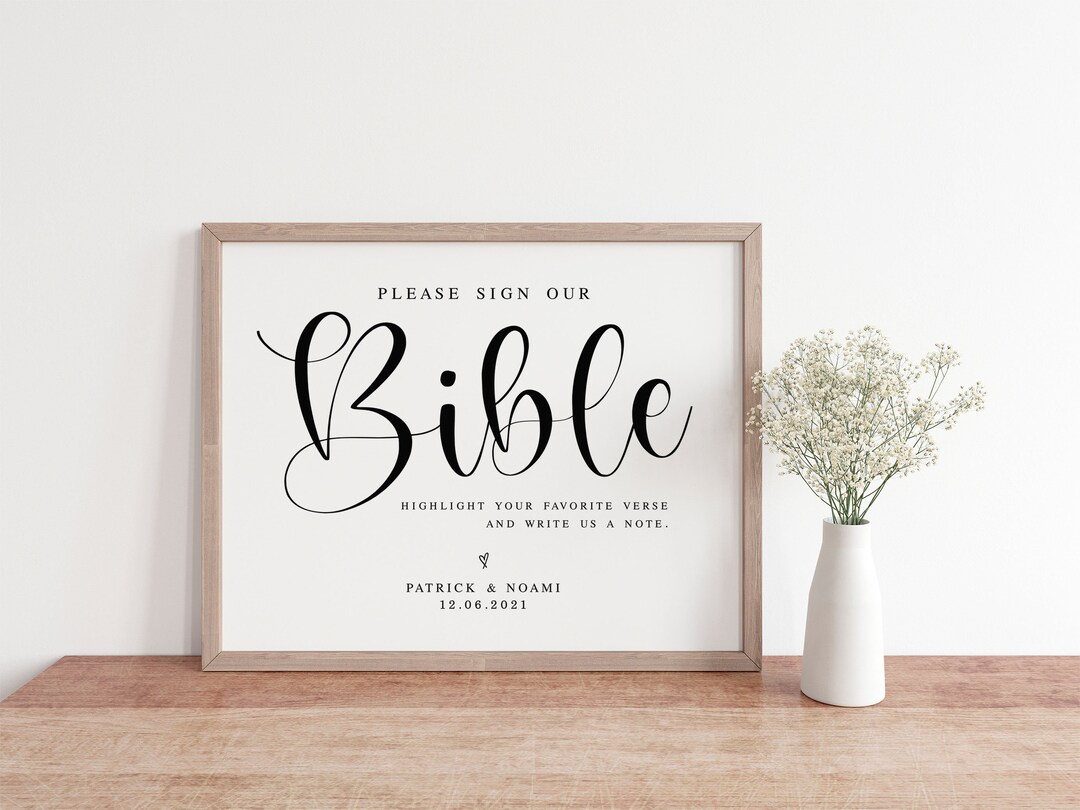 Please Sign Our Bible, Highlight Your Favorite Verse and Write Us A ...