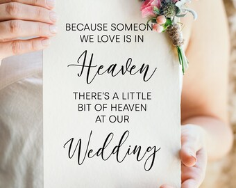 Wedding Memorial Sign: Heaven Quote, Memory Table Decor (digital ...