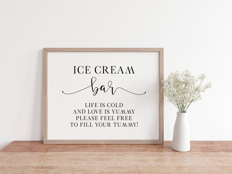 Ice Cream Bar Sign, Wedding Signs, Weding Printables, Wedding Day Signs ...