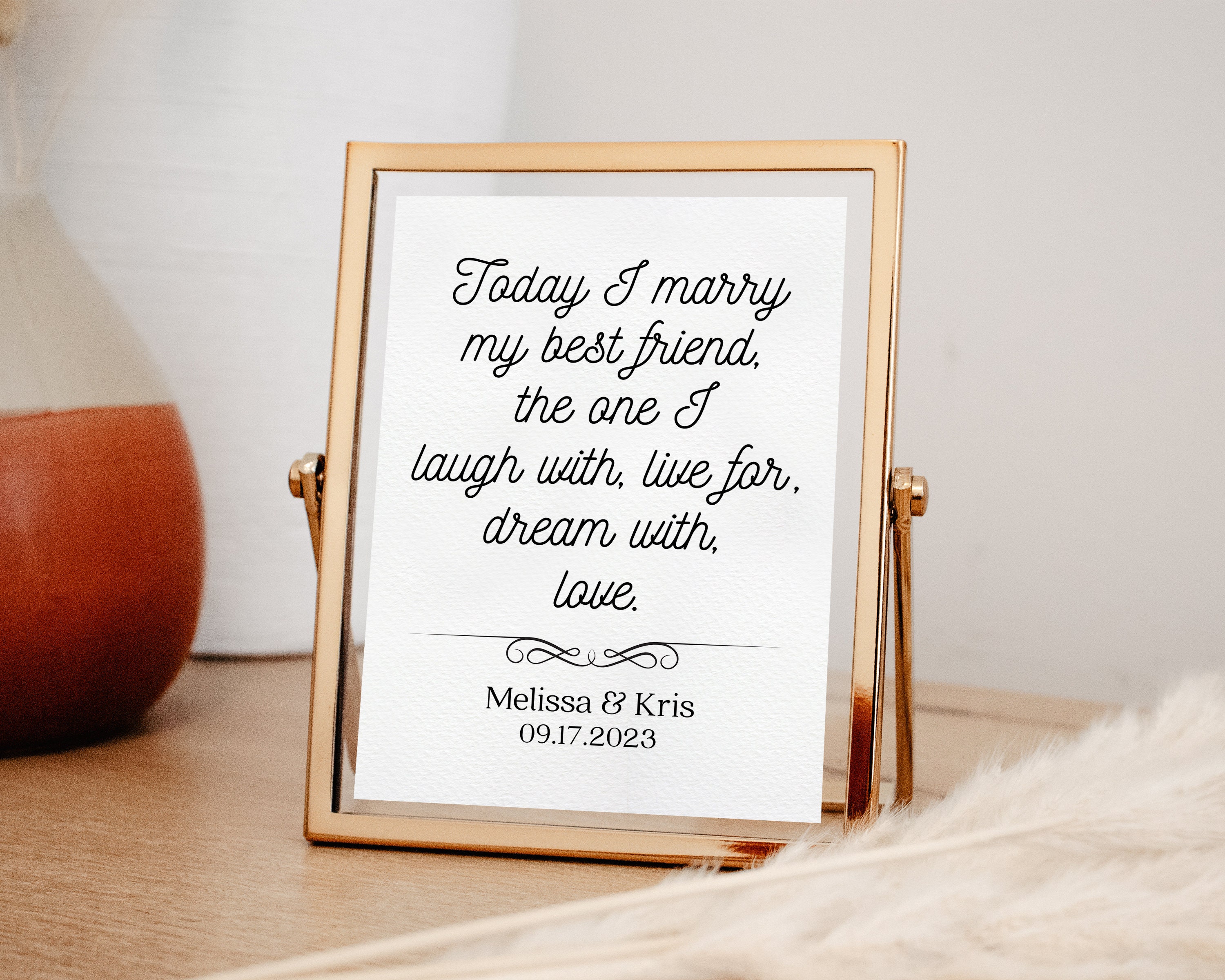 Today I Marry My Best Friend Wedding Signs Wedding Sayings - Etsy
