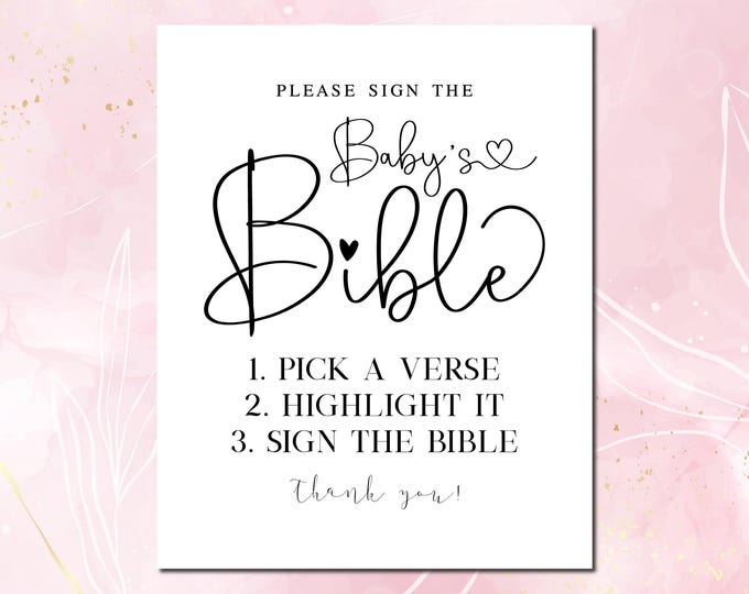 Christian Baby Shower Favors Printable Insert - Bible Verse Prayers for ...