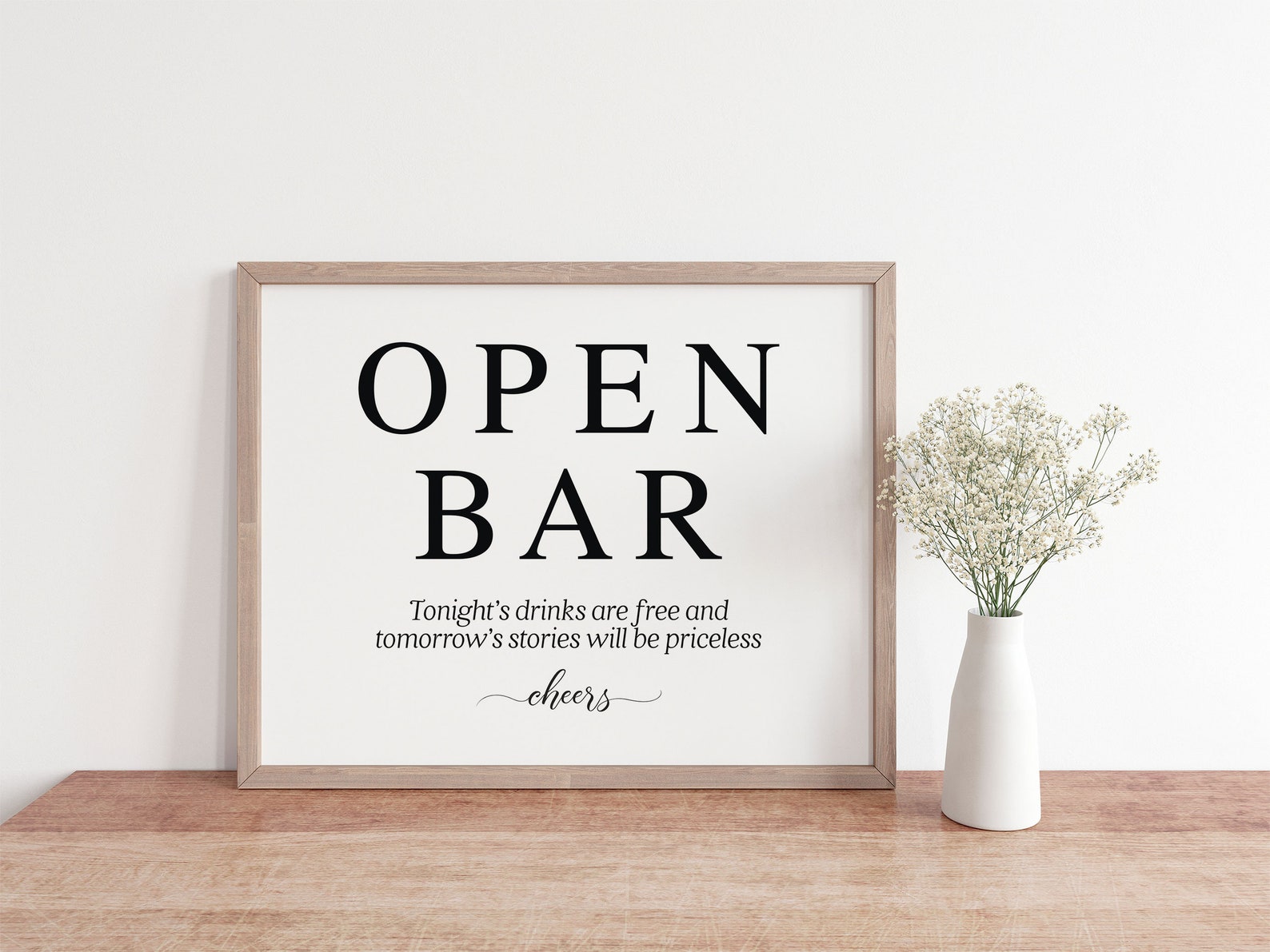 Open Bar Wedding Sign: Printable Bar Signage (PDF & JPG) - Etsy