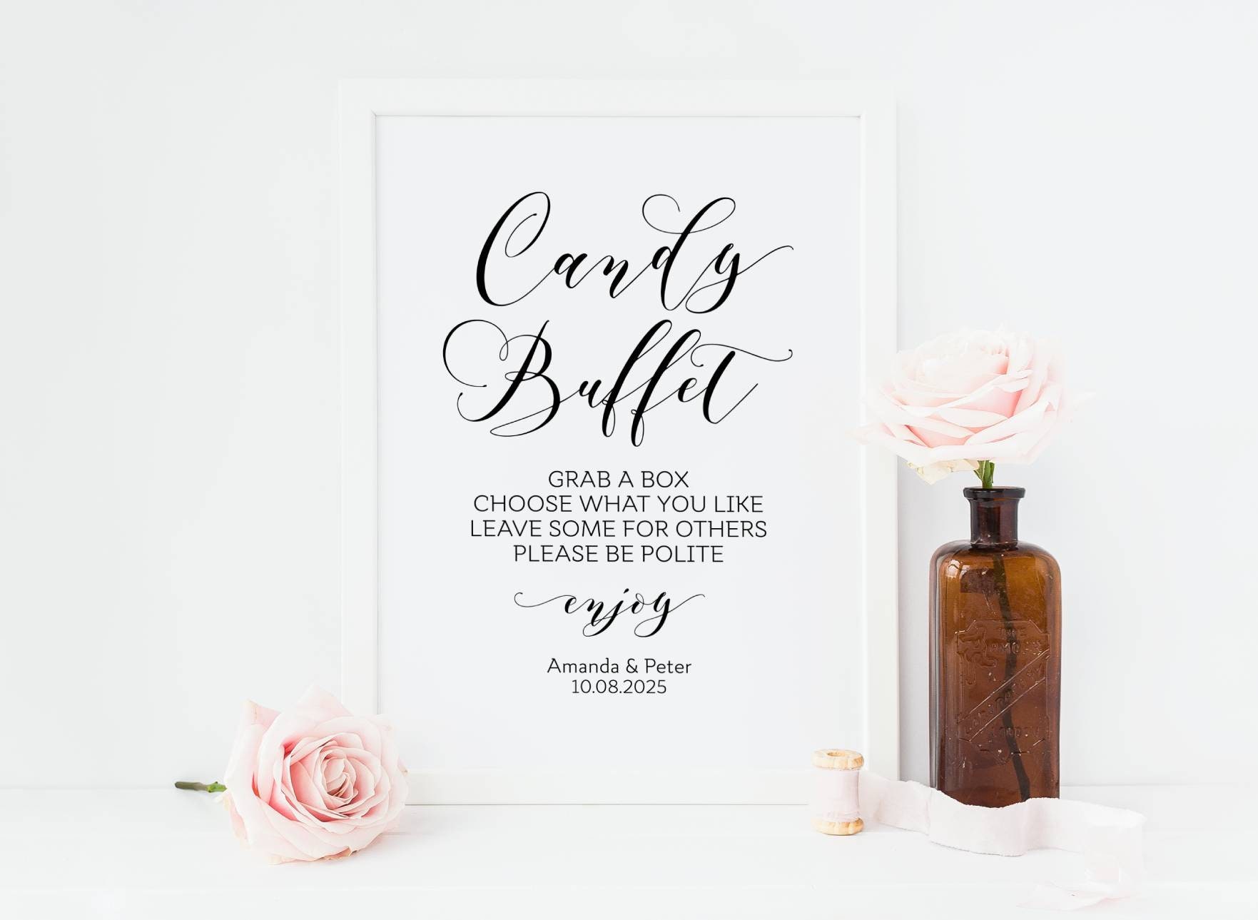 Candy Buffet Sign, Grab A Box and Fill With Treats, Wedding Signs ...