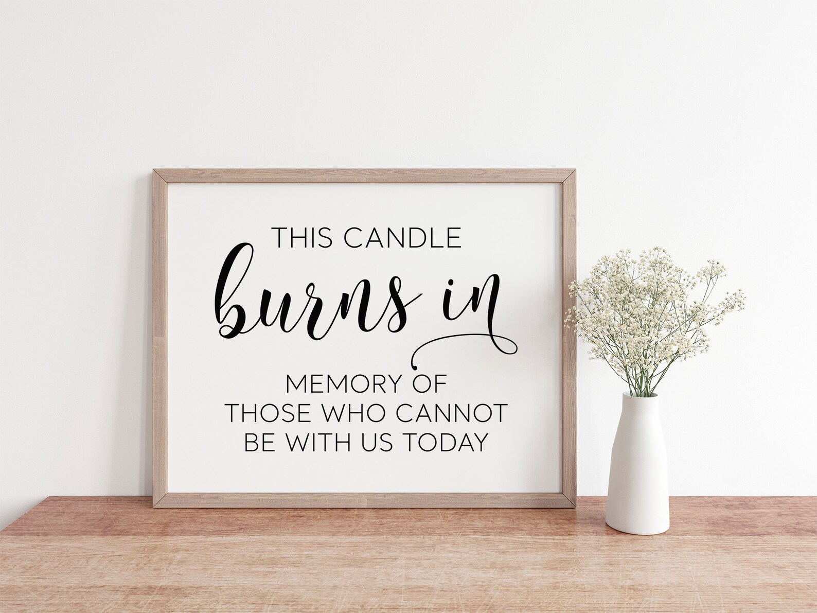 This Candle Burns in Memory, Wedding Memorial Sign, Wedding Memory Sign ...