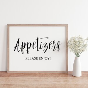 Appetizers Wedding Sign: Elegant Table Decor (digital Download) - Etsy