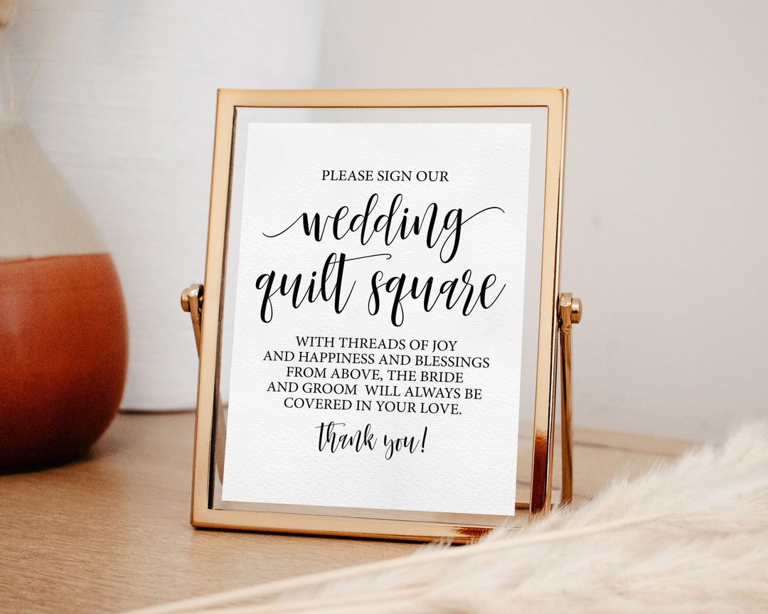 Please Sign Our Wedding Quilt Square With Threads of Joy, Wedding Signs ...