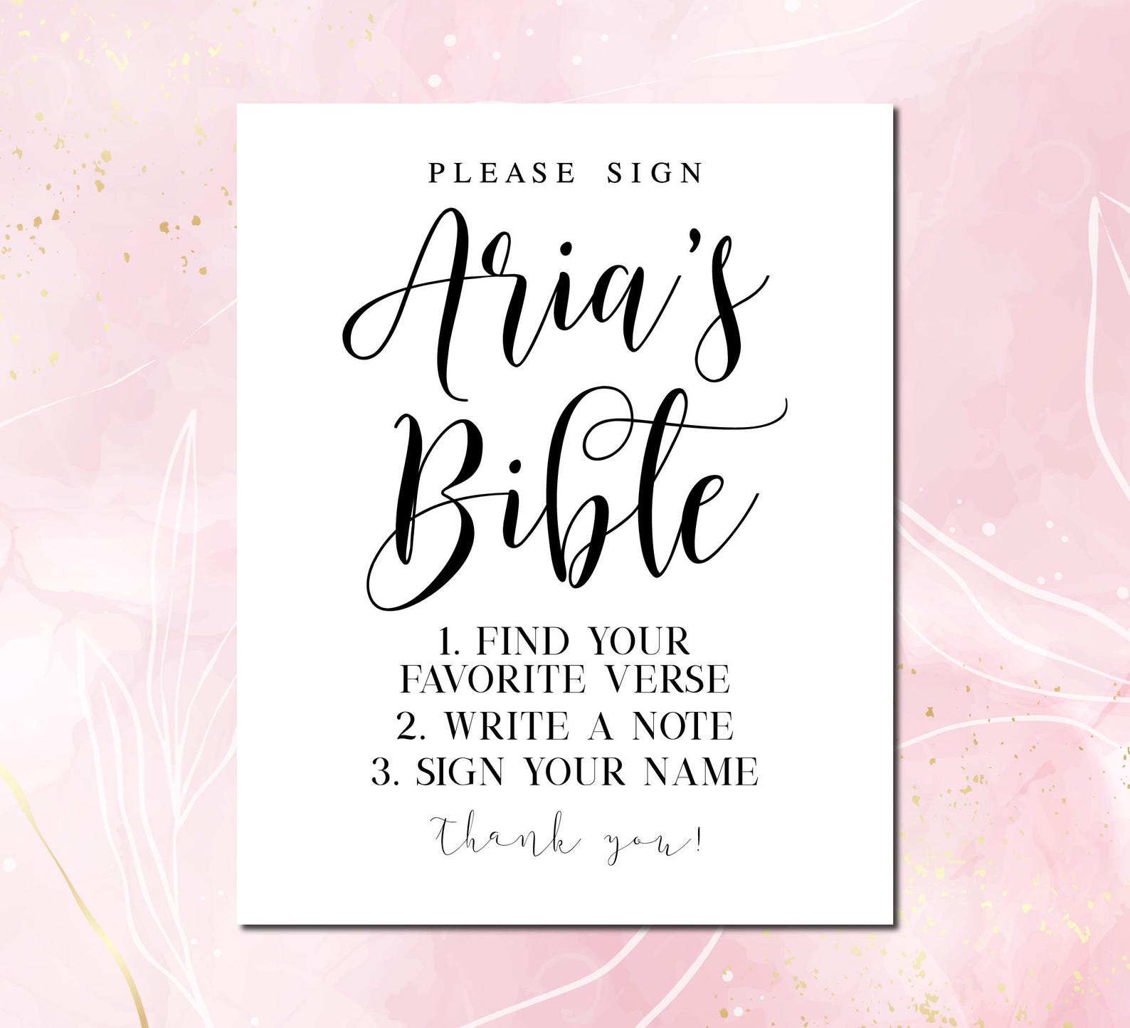 Please Sign Baby Bible, Baby Shower Guest Book Sign, Bible Guestbook ...