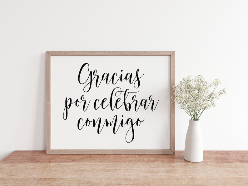 Gracias Por Celebrar Conmigo, Wedding Sign, Spanish Wedding Sign, Thank ...