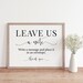 Leave Us A Note, Write Us A Message, Wedding Signs, Wedding Prints ...