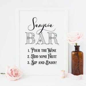 Sangria Bar Sign, Wedding Signs, Wedding Sangria Sign, Wedding ...