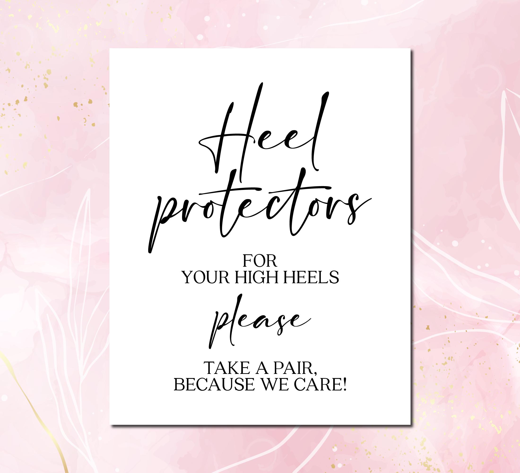Heel Protectors Sign, Modern Minimalist Wedding Signs, Please Take A ...