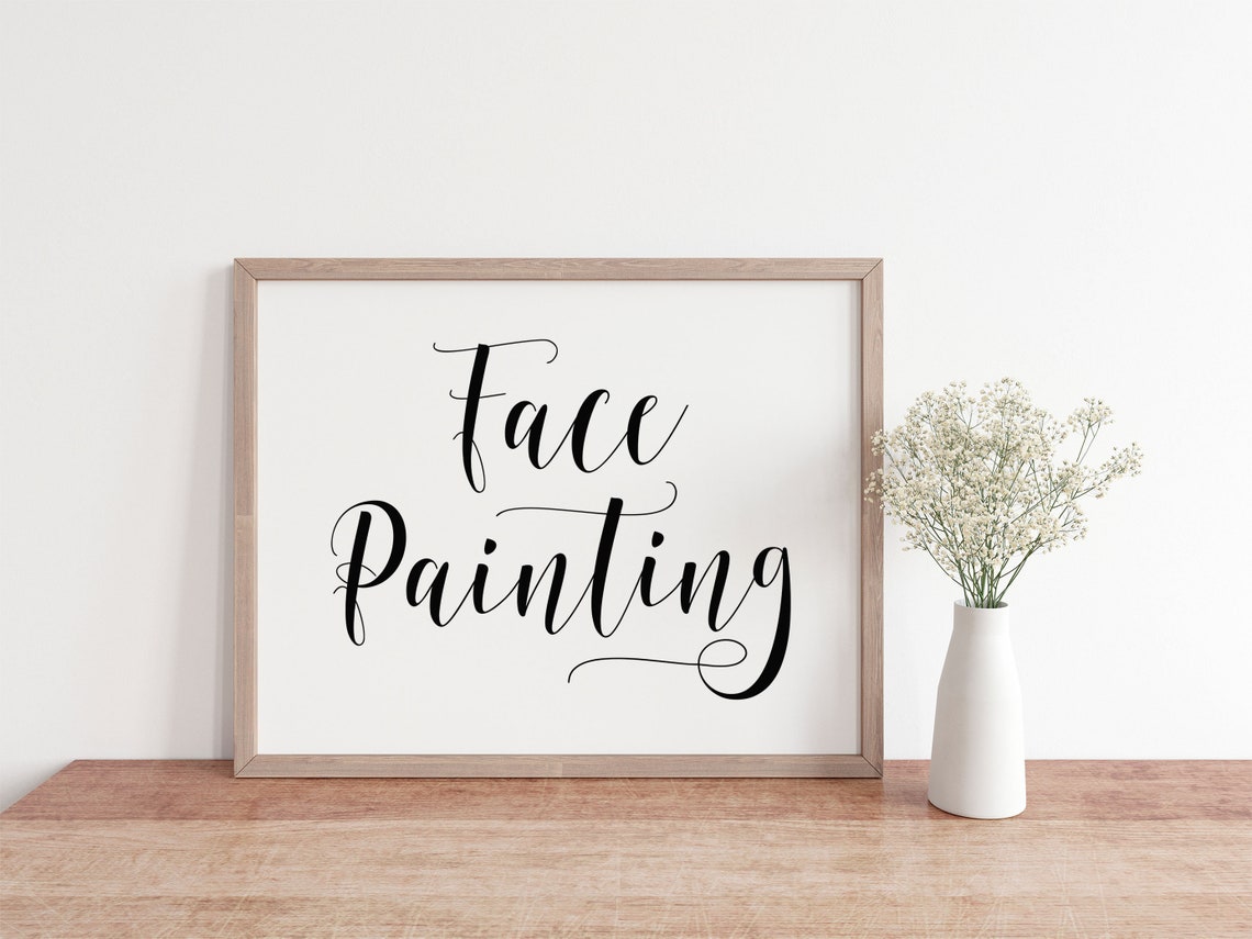 Face Painting Sign Party Sign Printable Signs Face Painting - Etsy