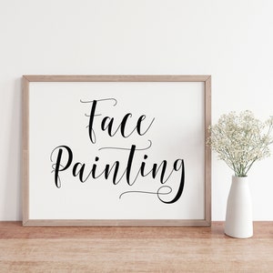 Face Painting Sign, Party Sign, Printable Signs, Face Painting Party ...