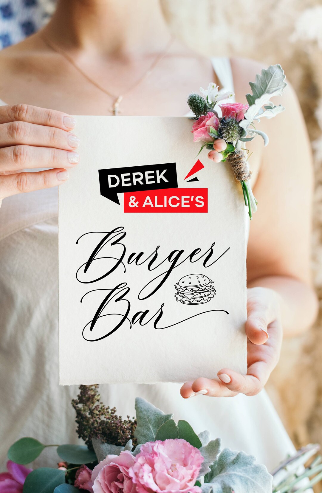 Burger Bar Sign, Wedding Signs, Personalized Burger Stand Sign, Custom ...