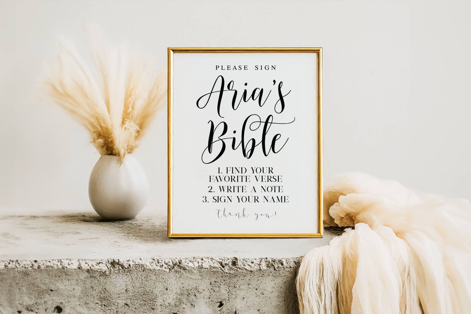 Please Sign Baby Bible, Baby Shower Guest Book Sign, Bible Guestbook ...