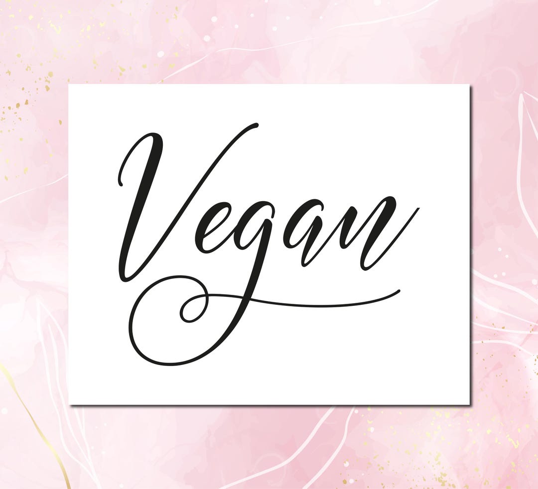 Vegan Sign, Party Food Sign, Vegan Party Signage, Modern Minimalist ...