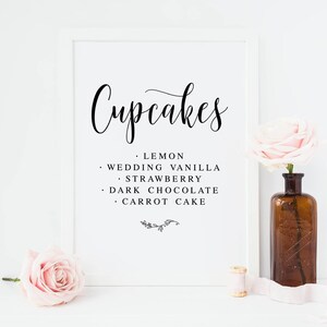 Cupcakes Sign, Cupcake Flavors Sign, Wedding Signs, Wedding Decor ...