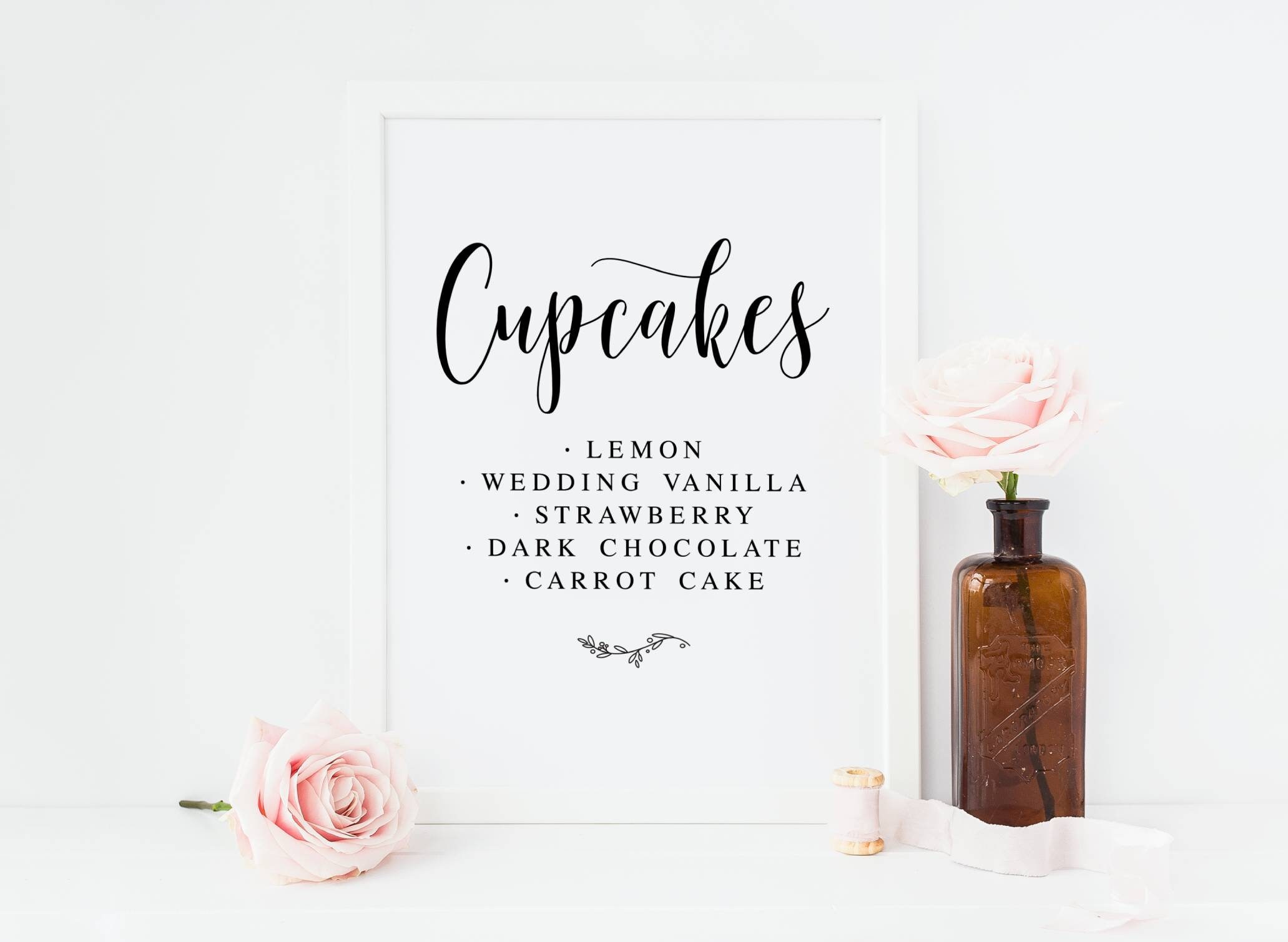 Cupcakes Sign, Cupcake Flavors Sign, Wedding Signs, Wedding Decor ...