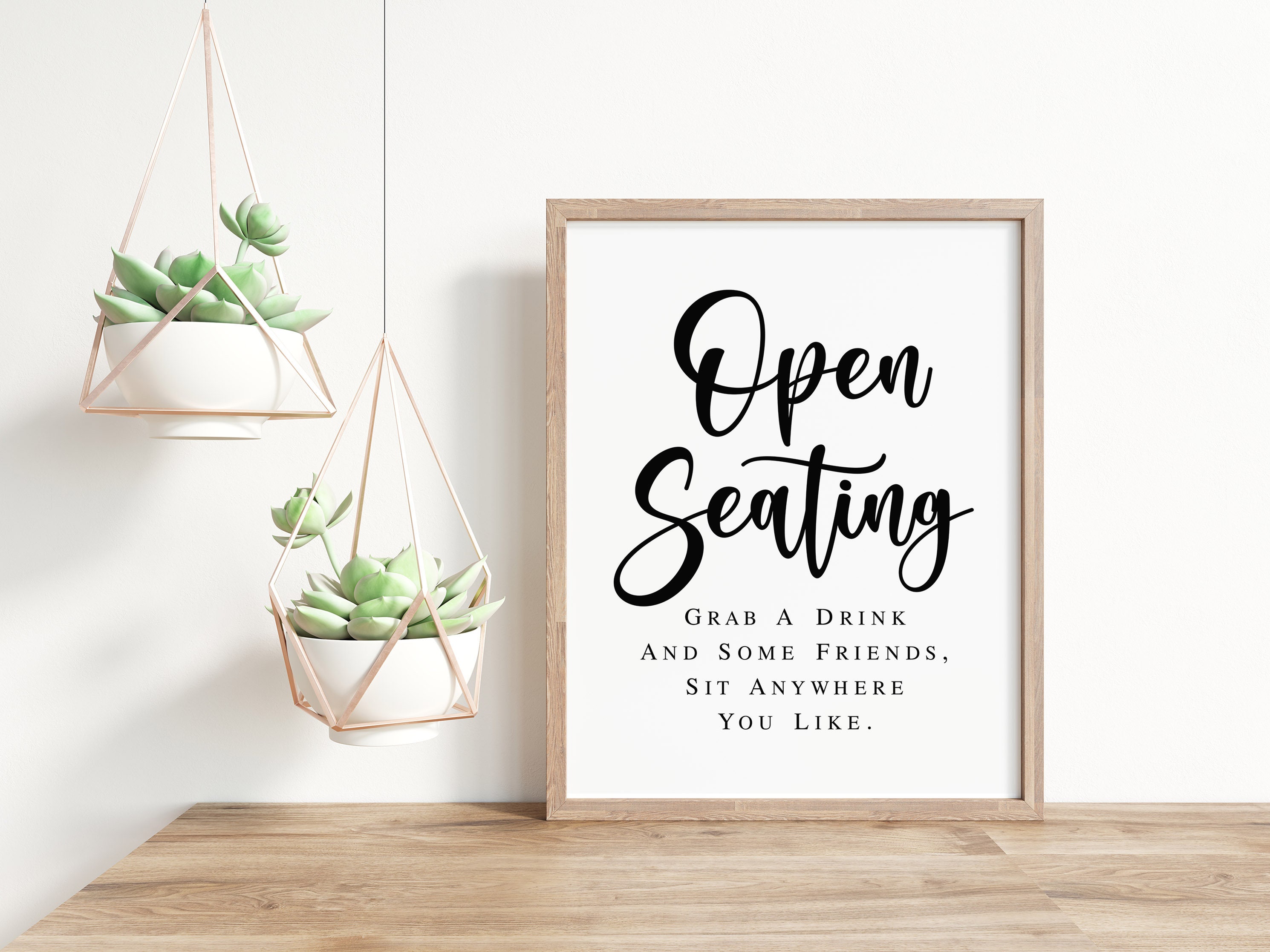 Open Seating Sign No Seating Plan Sign Grab A Drink Sit - Etsy