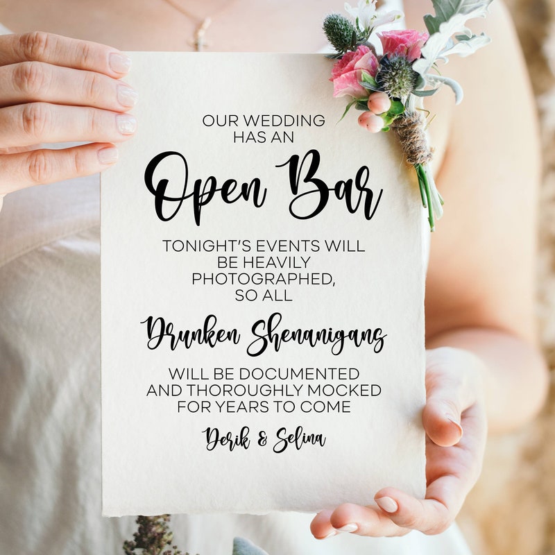 Bar Wedding Sign - Etsy