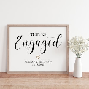 They're Engaged, Engagement Party Sign, Engagement Signs, Engagement ...