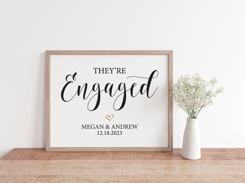They're Engaged, Engagement Party Sign, Engagement Signs, Engagement ...