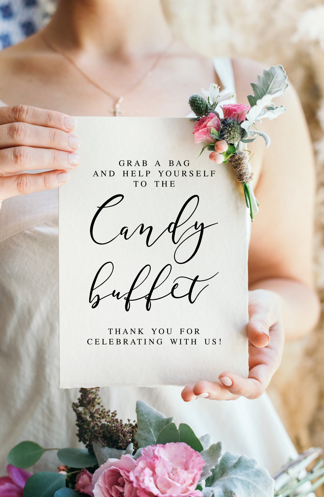 Help Yourself to Candy Buffet, Minimalist Wedding Candy Bar Sign, Thank ...