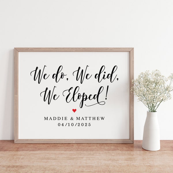 We Eloped Sign - Etsy