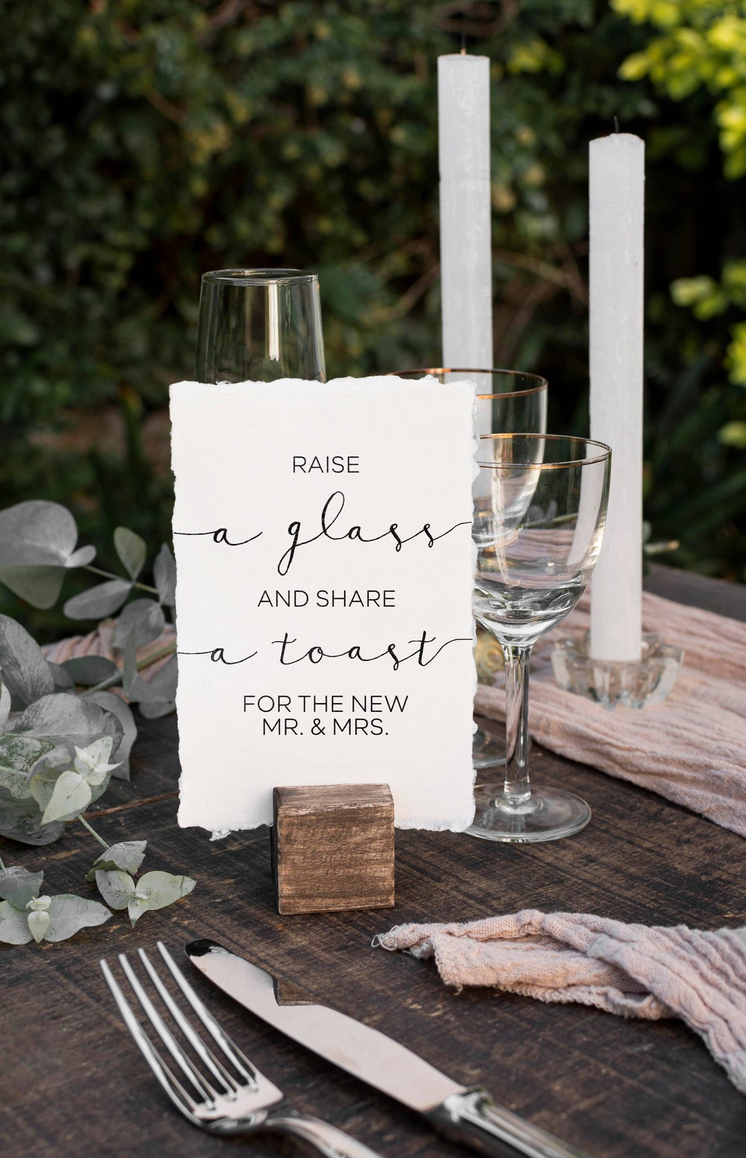 Raise A Glass and Share A Toast, Modern Minimalist Wedding Signs ...