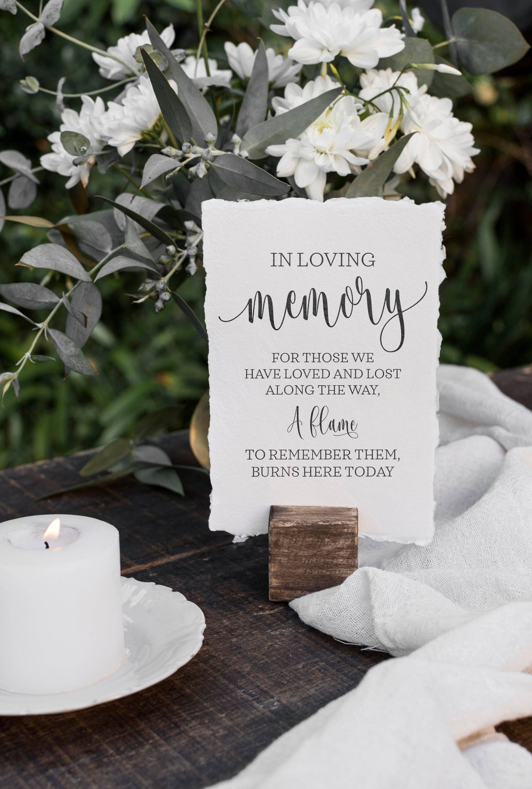 In Loving Memory Wedding Sign: Remembrance Flame (PDF & JPG) - Etsy