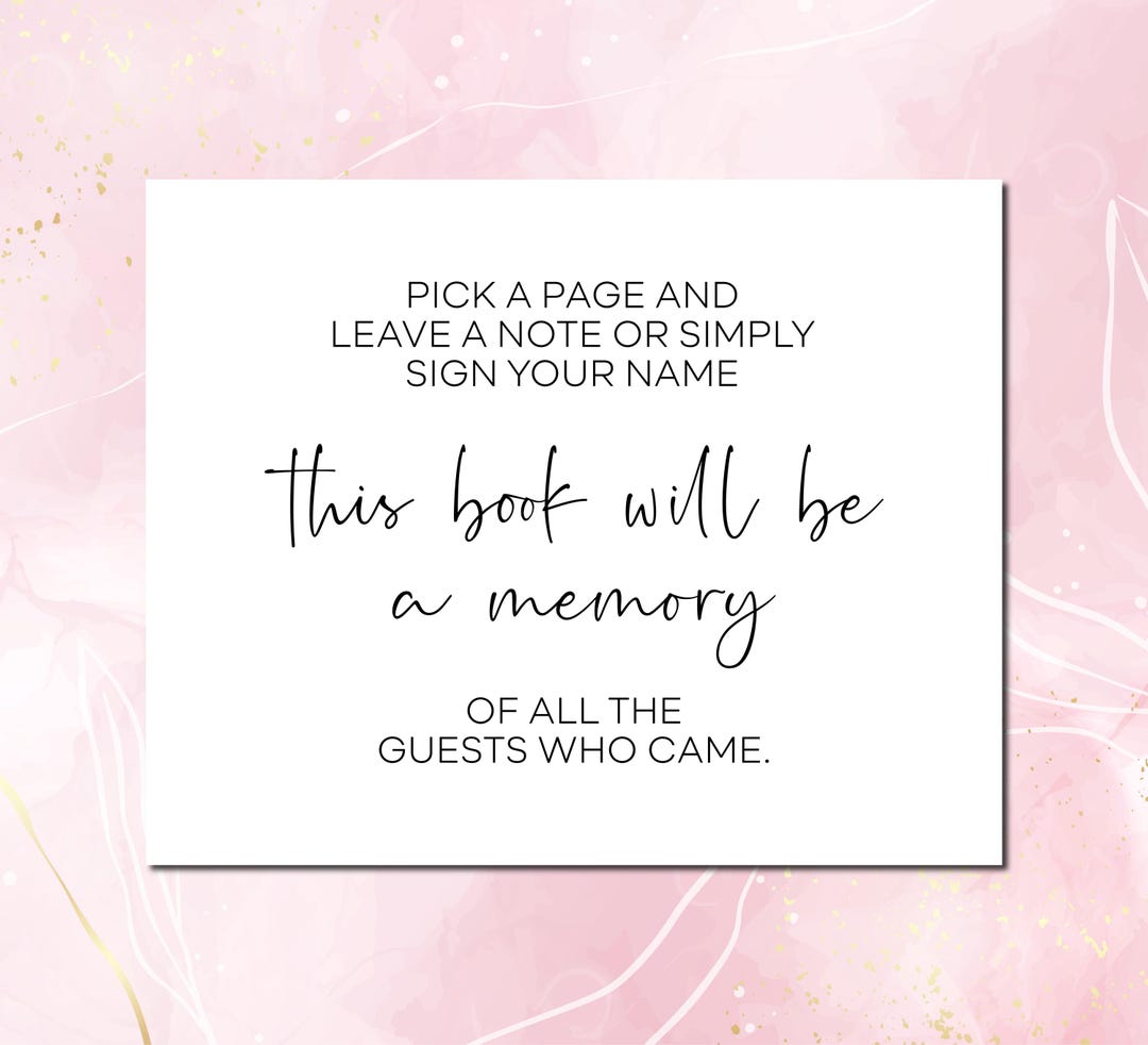 Pick A Page and Leave A Note, Modern Minimalist Wedding Signs, This ...