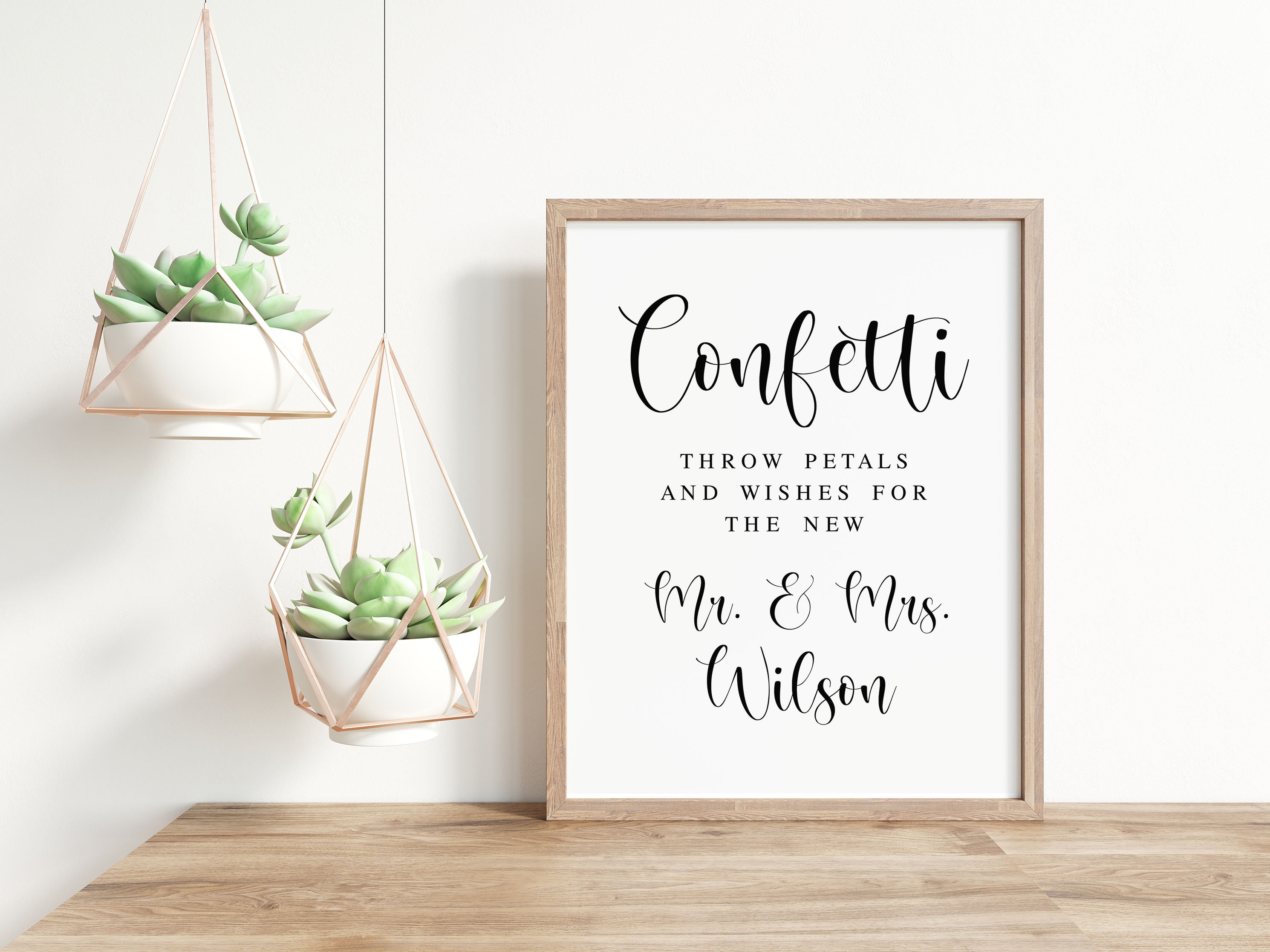 Confetti Sign, Throw Petals and Wishes for the New Mr and Mrs, Wedding ...