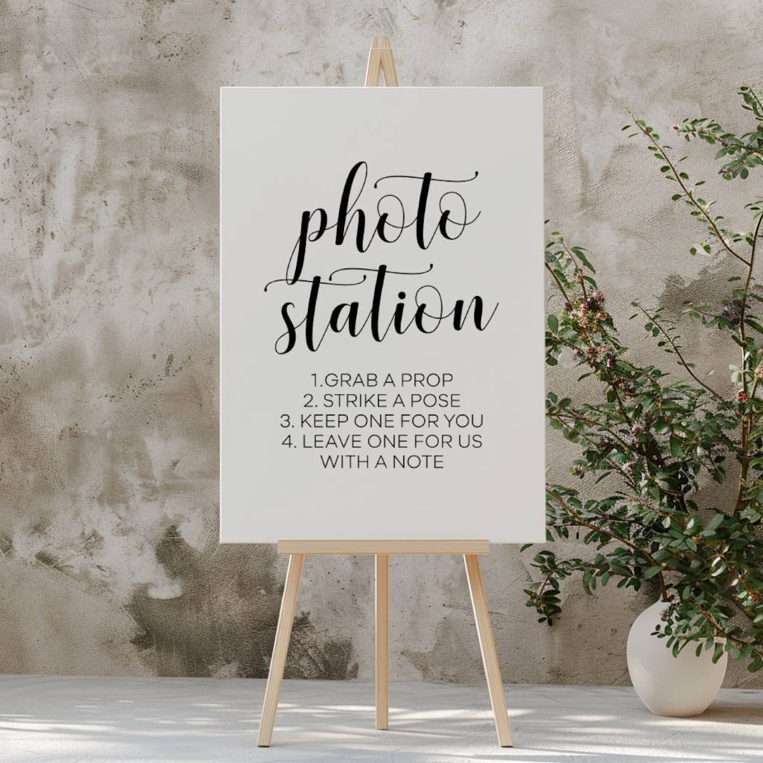 Modern Minimalist Wedding Photo Station Sign (instant Download Print ...