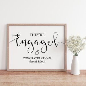They're Engaged Congratulations Sign, Engagement Signs, Engagement ...