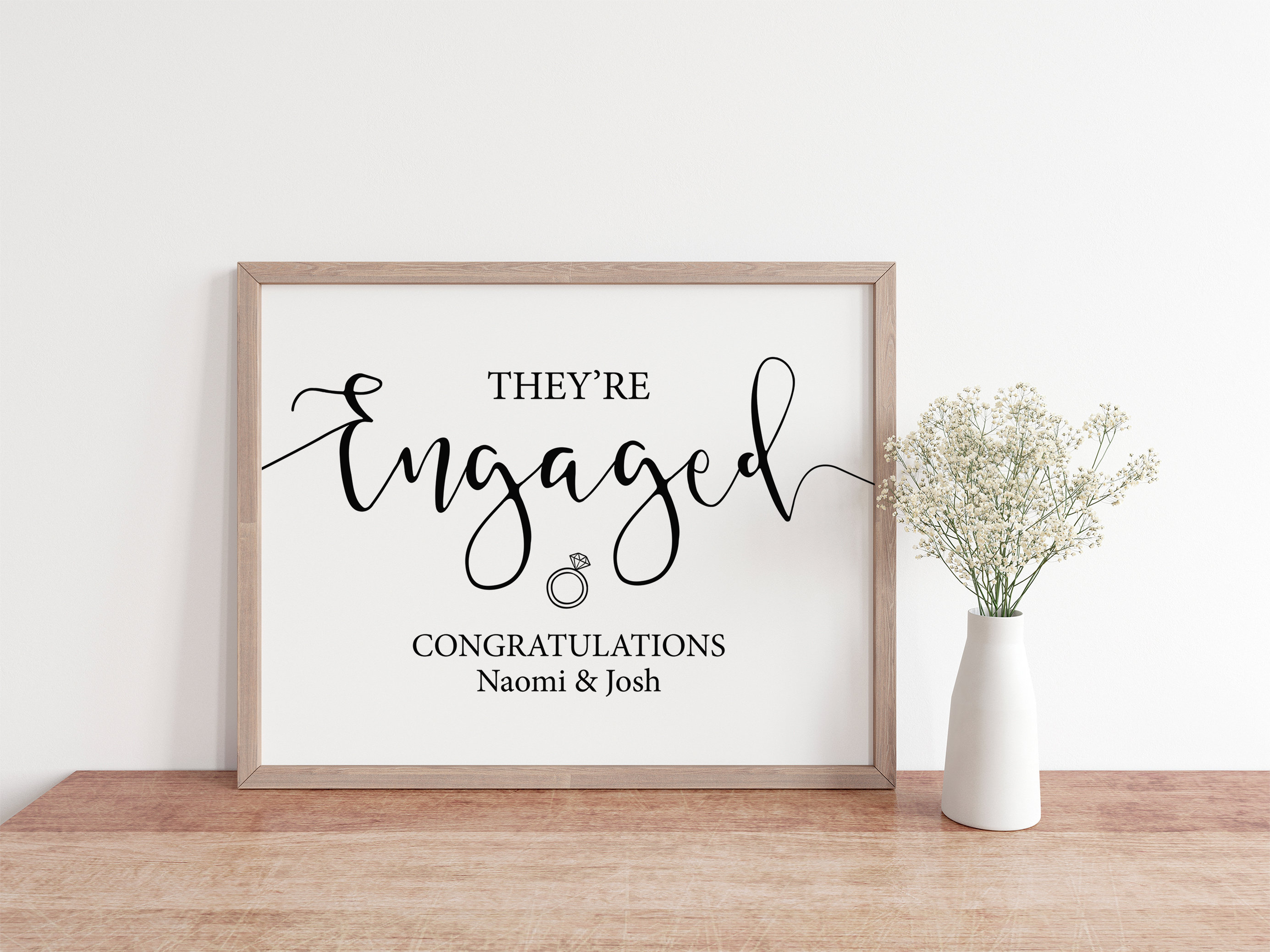 They're Engaged Congratulations Sign, Engagement Signs, Engagement ...