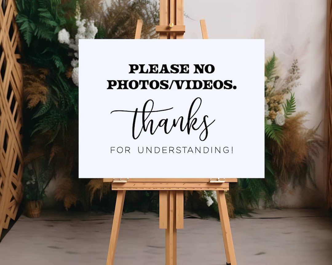 Please No Photos and Videos, Wedding Signs, Wedding Prints, Wedding ...