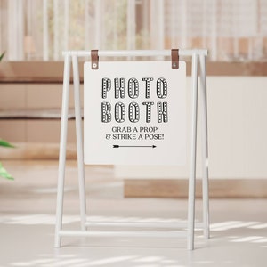 Photo Booth, Grab A Prop and Strike A Pose, Modern Minimalist Wedding ...