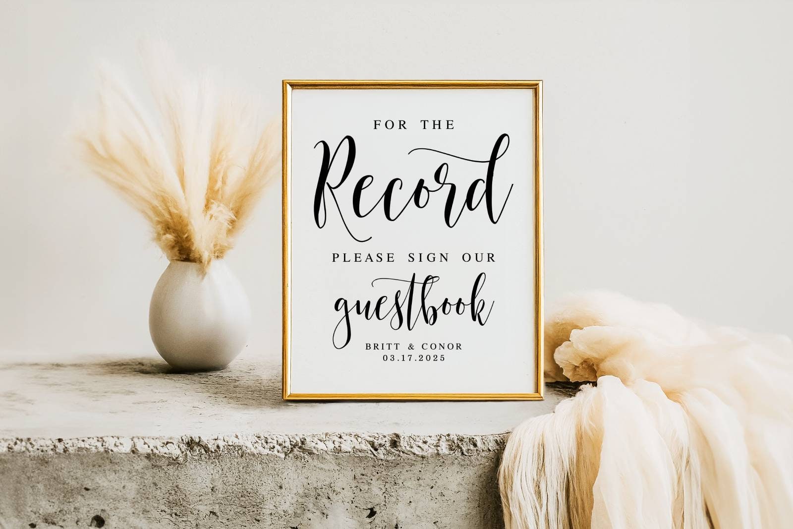 For the Record, Please Sign Our Guestbook, Wedding Signs, Wedding Decor ...