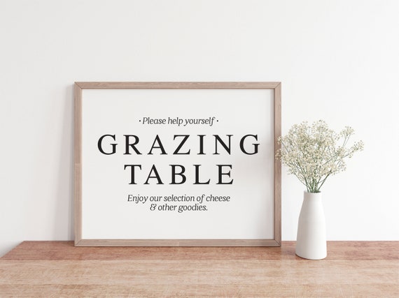 Grazing Table Sign Enjoy Our Selection of Cheese Wedding - Etsy
