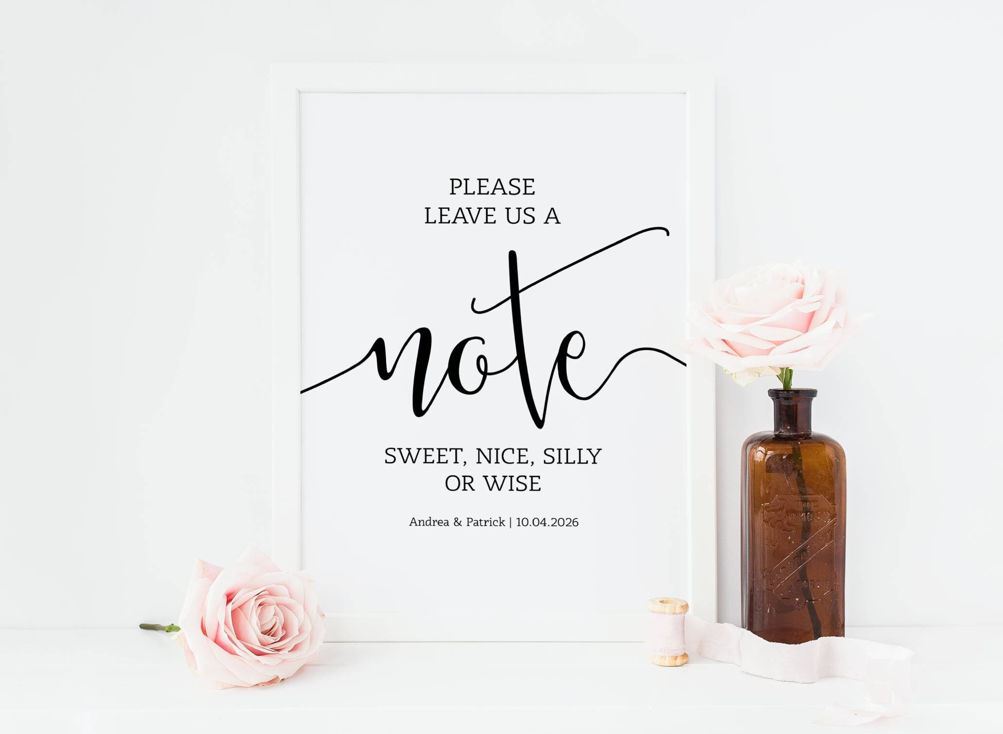 Please Leave Us A Note, Wedding Guestbook Sign, Wedding Signs, Wedding ...