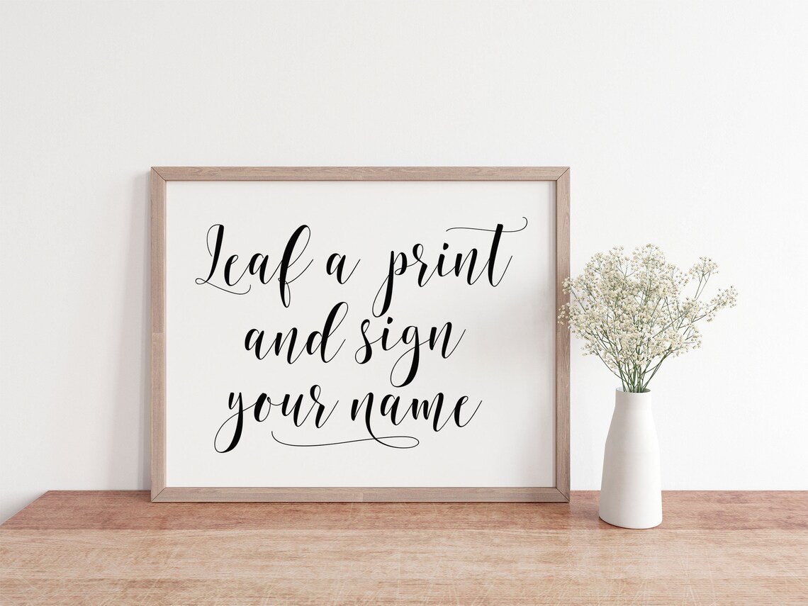 Leaf A Print and Sign Your Name Wedding Signs Wedding - Etsy