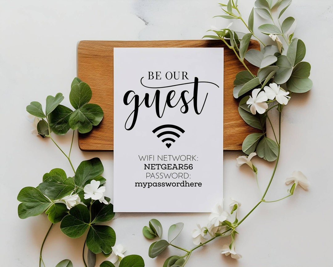 Be Our Guest, Wifi Sign, Wifi Password Sign, Wifi Printables, Wedding ...