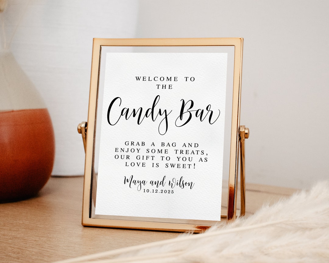 Candy Bar Sign, Wedding Signs, Wedding Decor, Enjoy Some Treats, Sweet ...