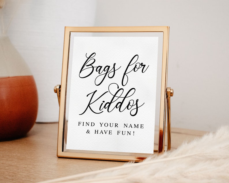 Bags for Kiddos Find Your Name and Have Fun Wedding Signs - Etsy